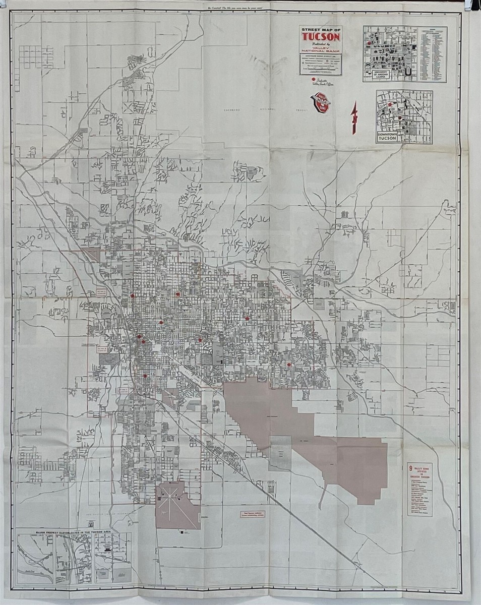 Downtown Tucson Arizona Map Tucson Arizona Map Art Print Poster
