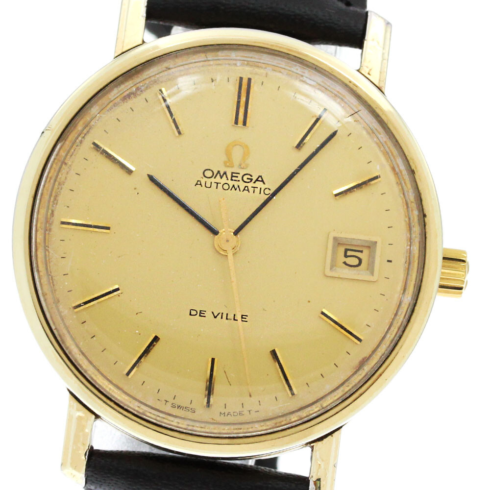 OMEGA De Ville 166.0161 Date Cal.1012 Gold Dial Automatic Men's Watch ...