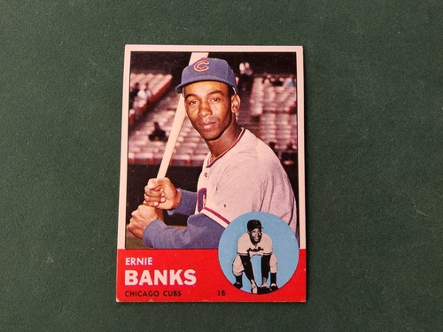 1963 Topps Baseball ERNIE BANKS Vintage Card #380 VGEX-EX RARE!! HOF No ...