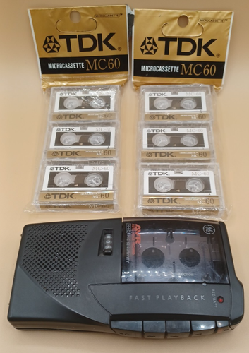 Lot of 6 TDK MC60 Microcassettes & GE 3-5380-B Audio Voice Recorder ...