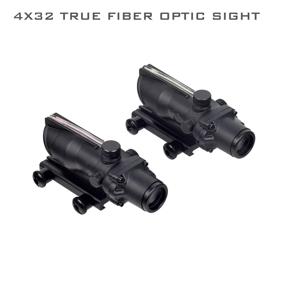 ACOG 4x32 True Fiber Optic Red Chevron Illuminated Hunting Tactical ...