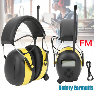 Digital FM Radio Headphones Ear Protection Safety Ear Muffs Electronic ...