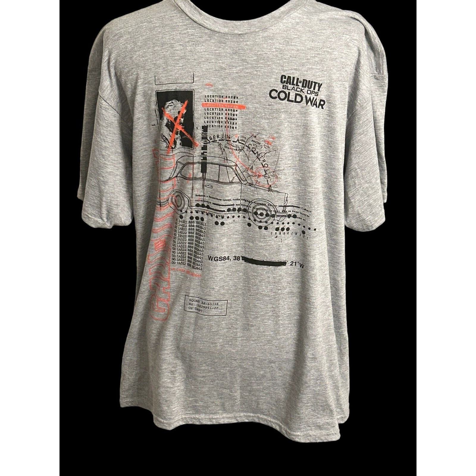 Call of Duty Black Ops Cold War T-Shirt Gray Graphic Cotton Blend Men’s ...