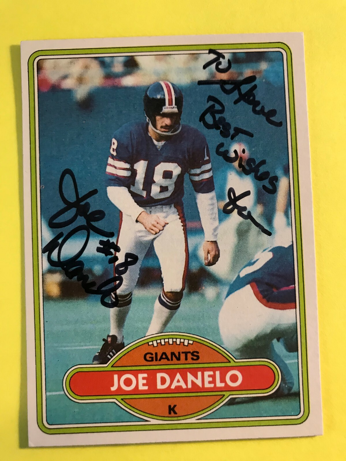 SIGNED JOE DANELO 1980 TOPPS FOOTBALL CARD AUTOGRAPH - GIANTS | eBay