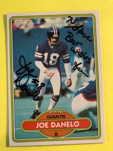 SIGNED JOE DANELO 1980 TOPPS FOOTBALL CARD AUTOGRAPH GIANTS | eBay