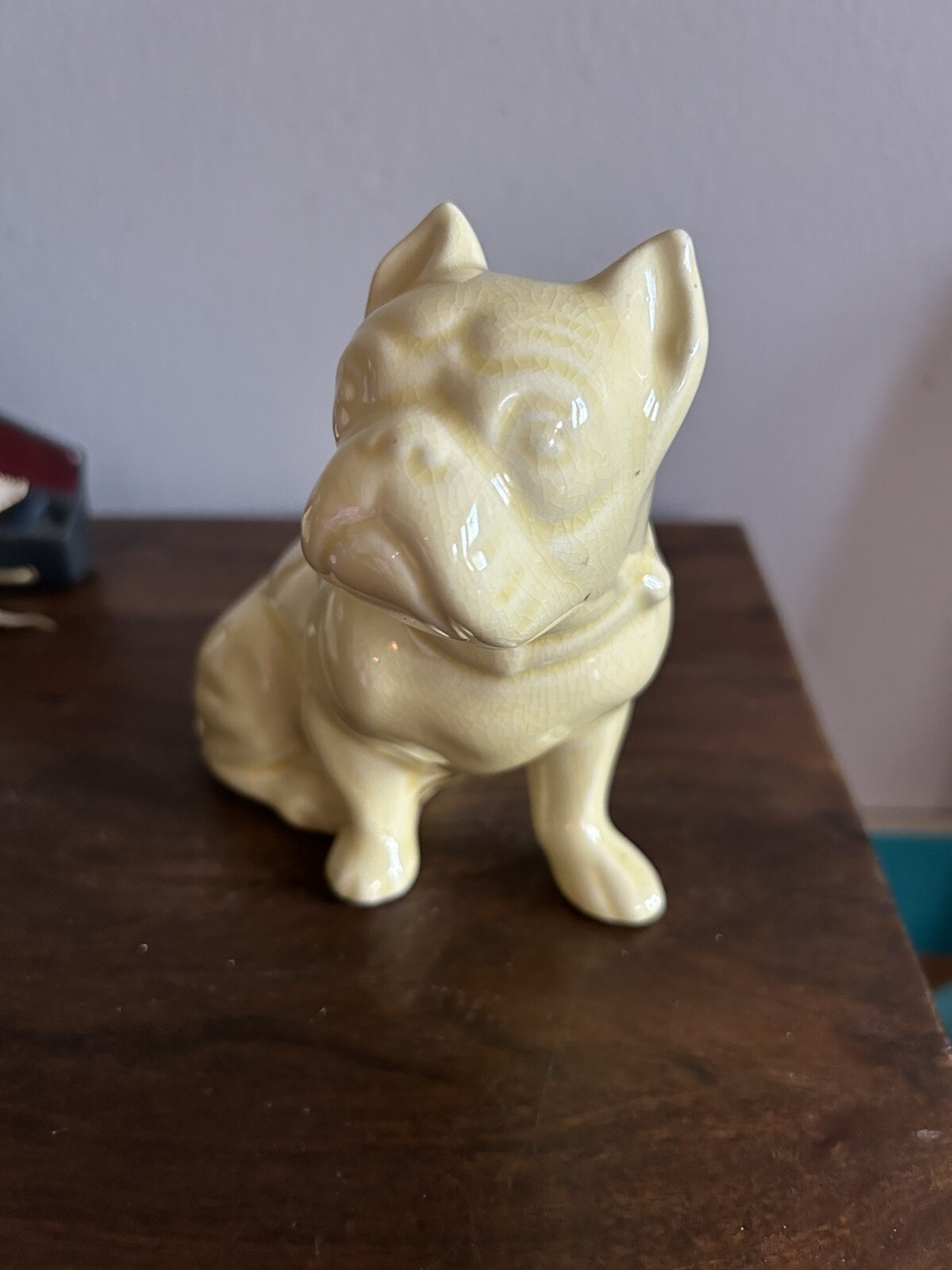 Ceramic French Bull Dog Frenchie Bulldog Light Yellow Vintage 5 Inches ...