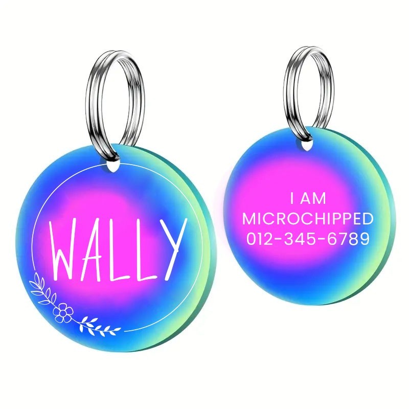 Custom Pet ID Tag Placa ID Perro Gato Deep Engraved Stainless Steel USA ...