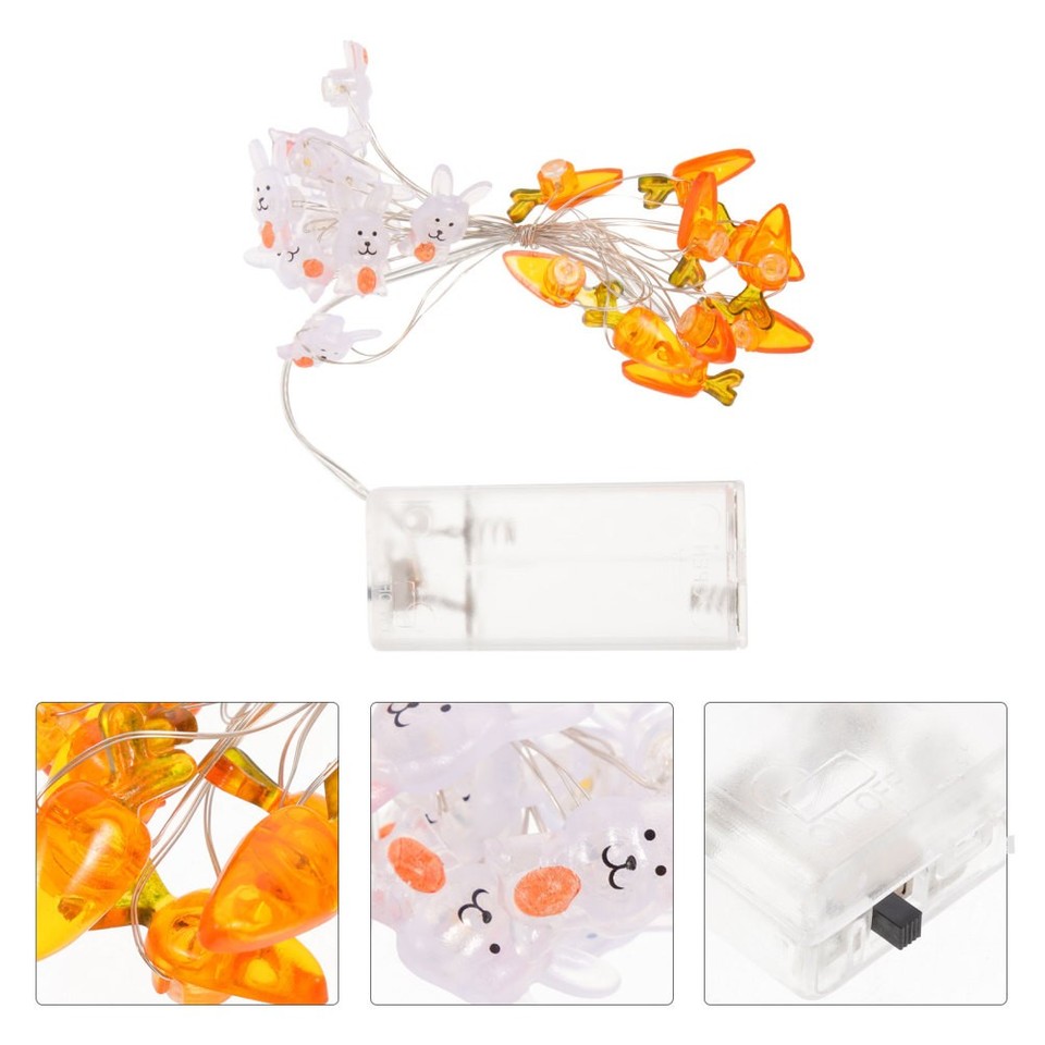 Copper Wire LED Easter Lamp String Festive Decorative Lamp Carrot ...
