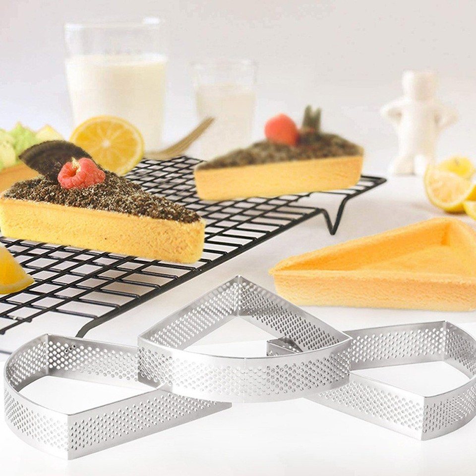 3 Pcs Multi-shape Stainless Steel Baking Molds Triangle Square Cake ...