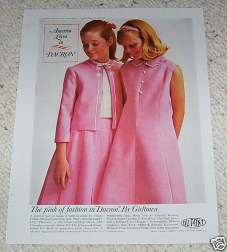 1965 print ad - Girltown little girl dresses DuPont Dacron fashion ...