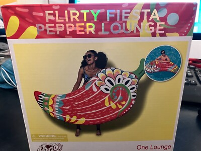 Flirty fiesta pepper lounge pool float NIB 6 ft. 5”x39” One Lounge Pool ...