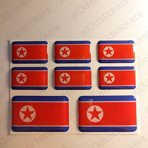 Sticker North Korea Resin Domed Stickers North Korea Flag 3D Vinyl ...