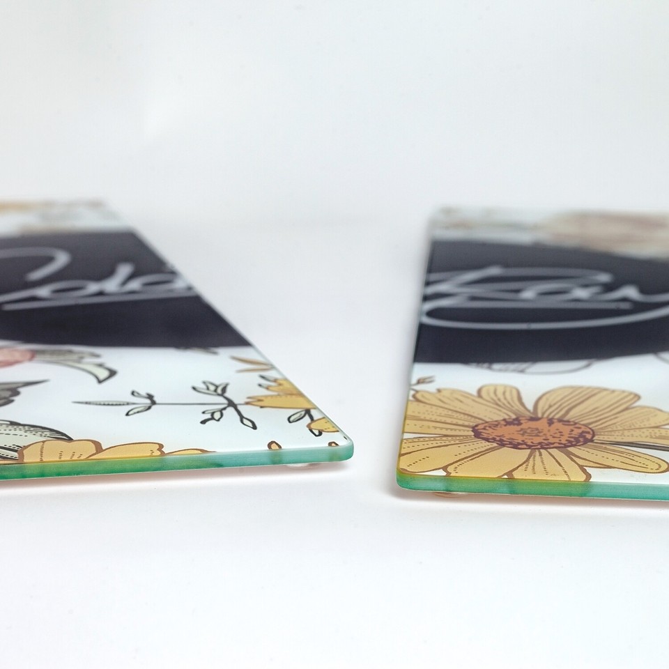 Tempered Glass Worktop Saver Pink forest animals pink and beige 2x30x52 ...