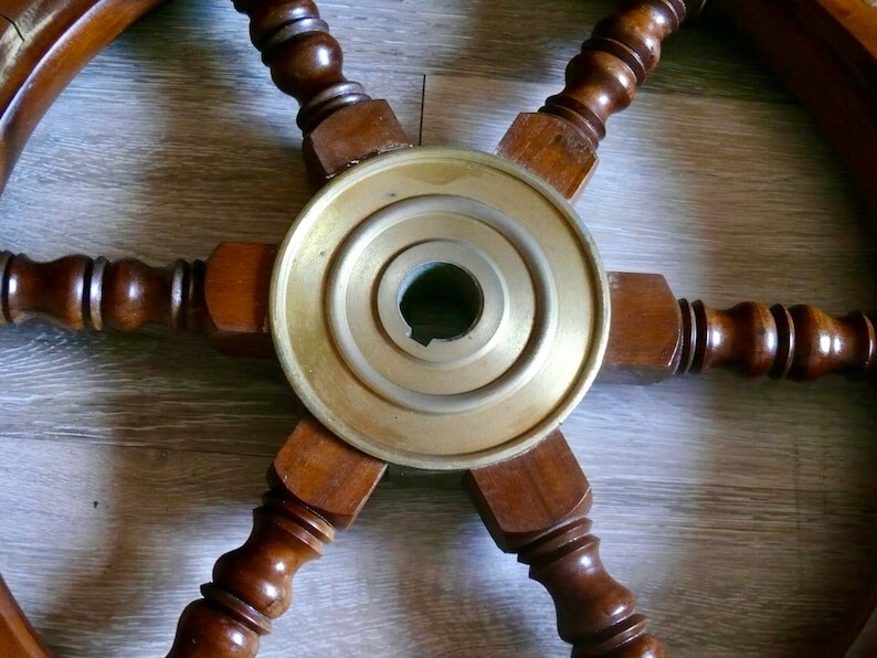 24" Maritime Boat Ships Captains Nautical Beach Ship Wheel Wooden ...