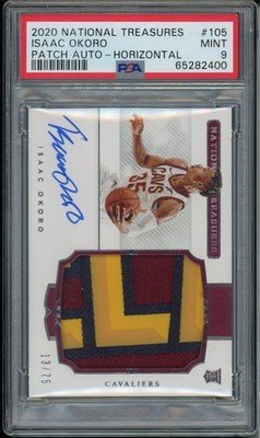 2020 Panini National Treasures Isaac Okoro #105 Patch Auto Horizontal ...