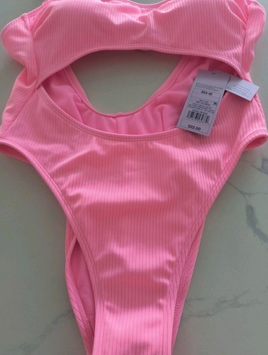 Women's Pink Wild Fable Extra High Leg Extra Cheeky One-Piece Swimsuit ...