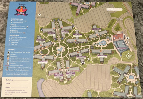 Disney's All Star Resort MUSIC Property MAP 4/23 | eBay