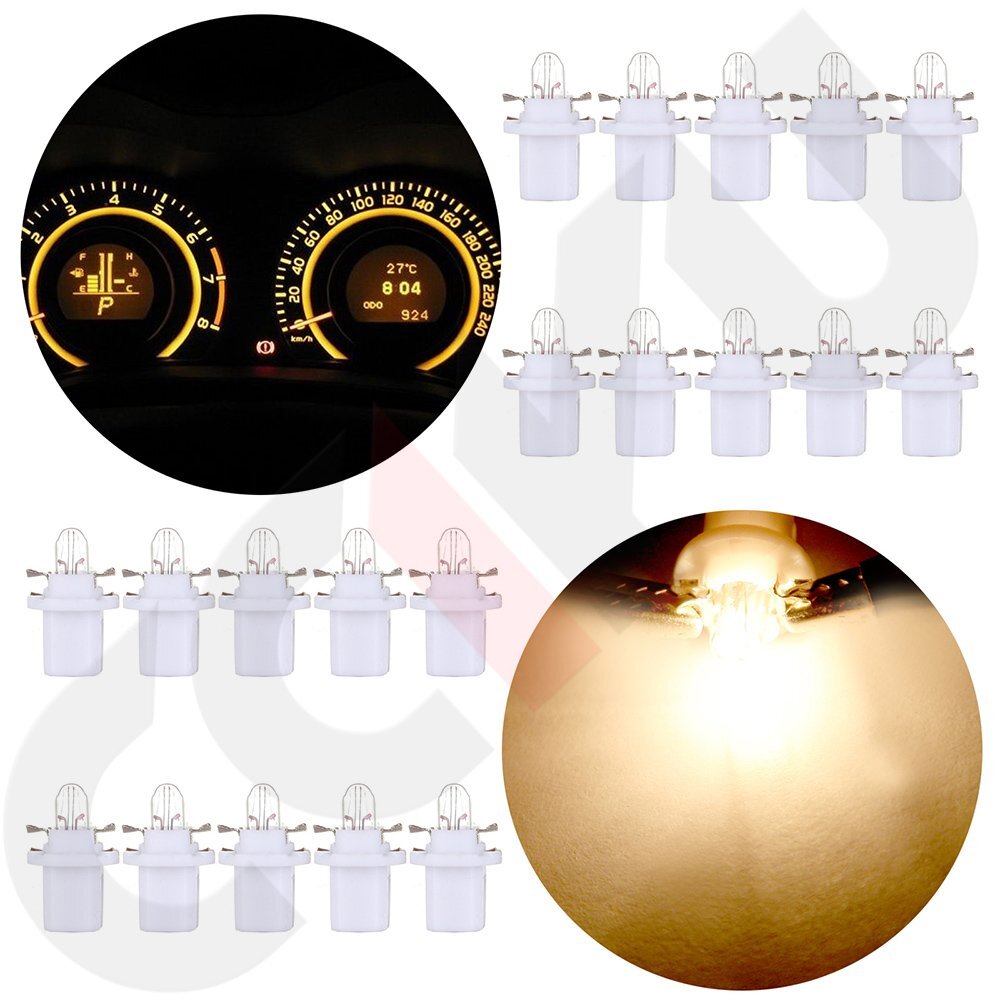 20x Warm White B8.5D Halogen Instrument Dashboard Cluster Panel Gauge ...