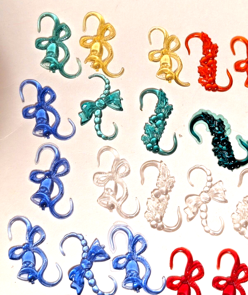 Vintage Christmas Bradford Novelty Plastic Ornament Hangers Hooks Lot ...