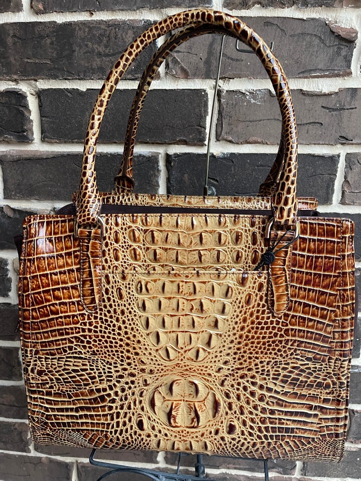 NWT BRAHMIN PETRA II Toasted HARMONIA Large work travel laptop Tote ...