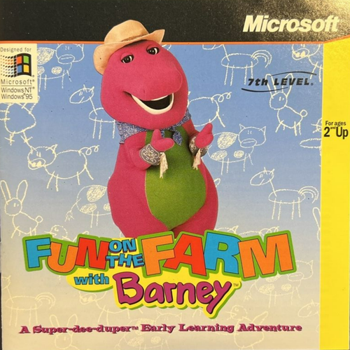 CD-ROM 1998, Microsoft - Fun On The Farm With Barney - VG! | eBay