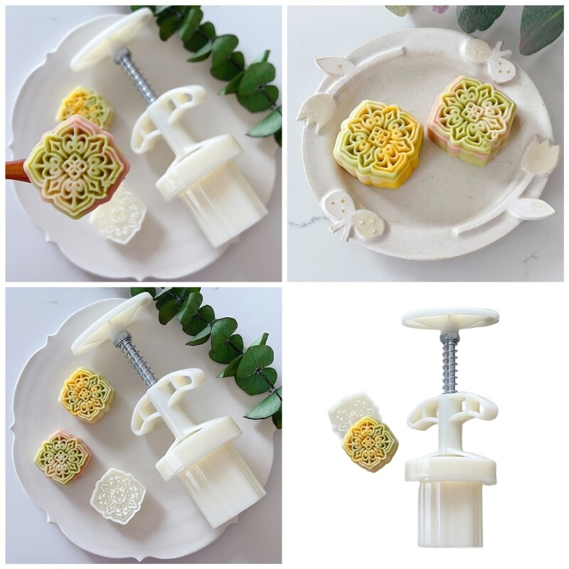 Chinese Paper-Cut MoonCake Mold Cookie Stamps Hand Pressure Mooncake ...