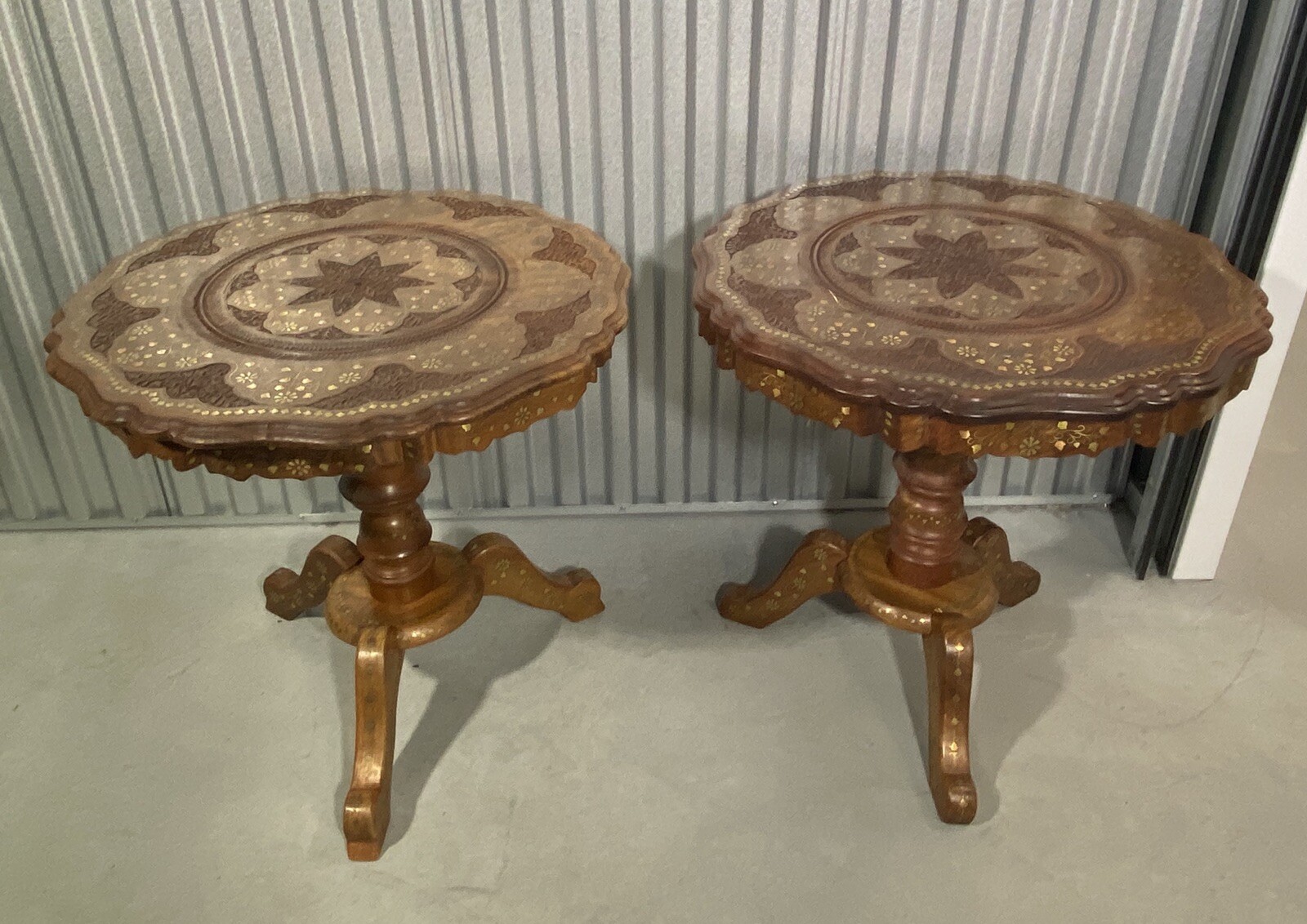 Hand Carved Wood End Table for sale | Only 4 left at -60%