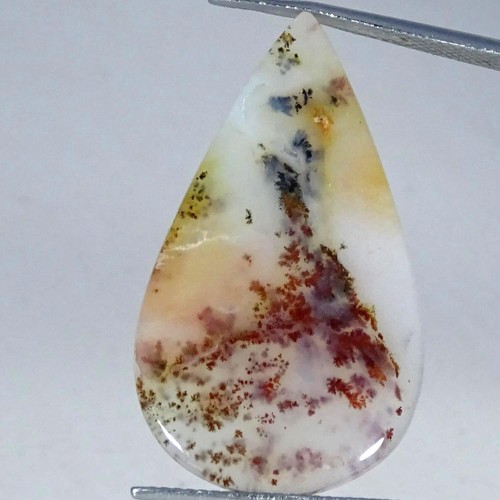 Natural Dendritic Moss Agate 14.80 Cts Pear Handcrafted Cabochon ...