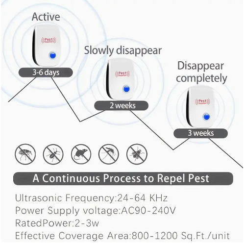 6 pcs Ultrasonic Pest Repeller Control Electronic Repellent Mice Bug ...