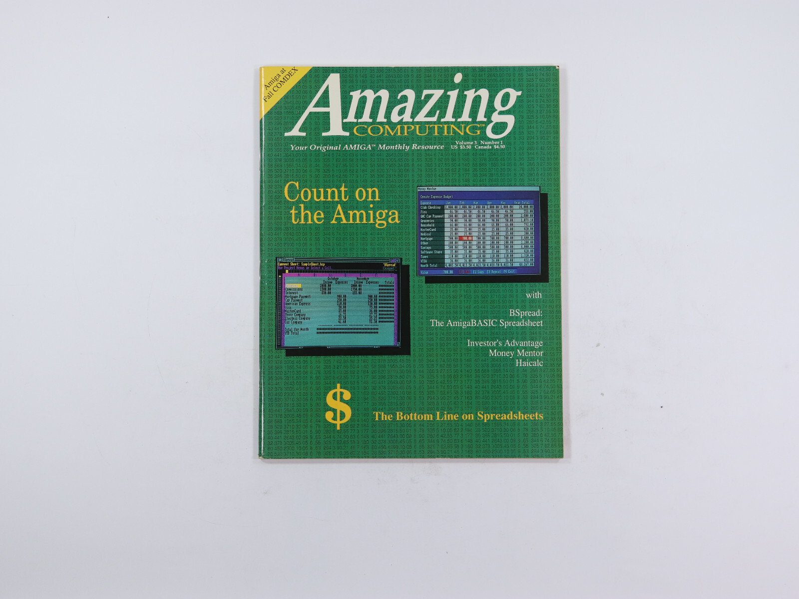 Amazing Computing Magazine Commodore Amiga Vol 3 # 1 Count on the Amiga ...