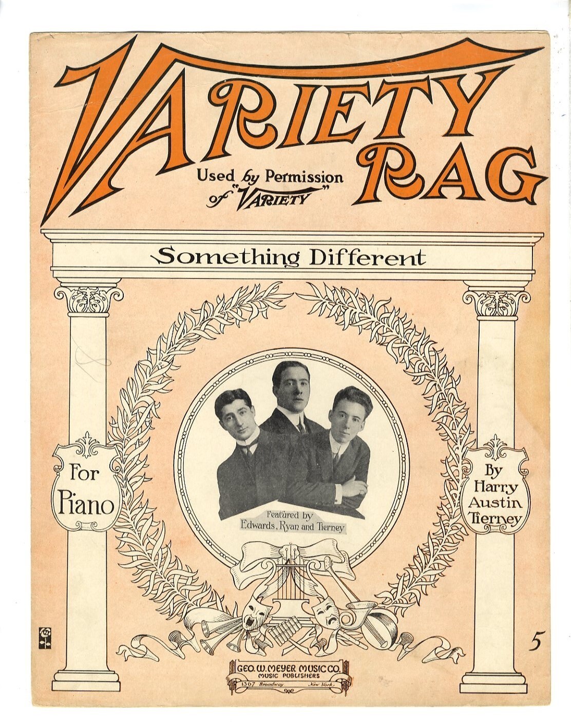 RAG RAGTIME THEATRE MAGAZINE Sheet Music 1912 Variety Rag HARRY TIERNEY | eBay