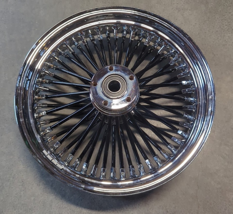 2003-2007 Harley Rear Wheel 16x3.5 FAT 52 3 Spoke Black Powder Coated ...