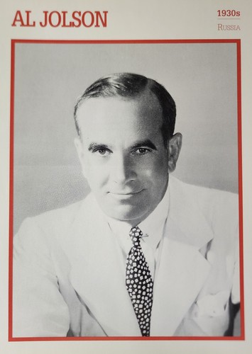 Al Jolson Picture Hollywood Film Star Info Card Celebrity Wall Art ...
