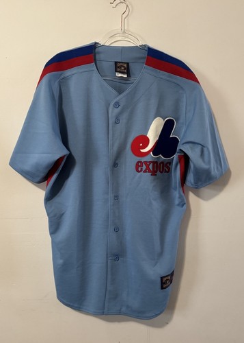 Vintage Majestic Cooperstown MLB Montreal Expos Jersey XL Blue USA Sewn ...