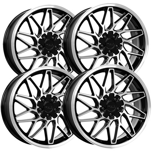 (Set of 4) Katana Racing KR09 18x8 5x100/5x4.5" +40mm Black/Machined ...