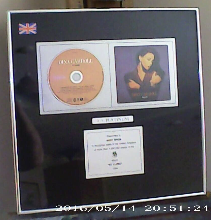Dina Carroll Genuine 4 X Platinum Disc So Close Album Sales 1,200,000 ...