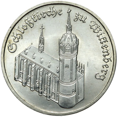 Commemorative coin East Germany GDR 5 Mark 1983 A Castle Church ...