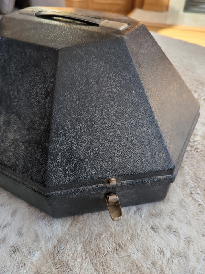 Vintage Black San Angelo Plastic HAT BOX STORAGE BOX Western Helmet Box ...