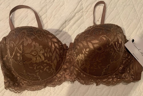 French Affair Women's Lace Padded Push Up Bra 36B Brown | eBay