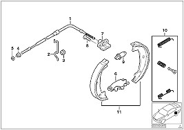 BMW E53 E60 PARKING BRAKE SHOES SPRINGS REPAIR KIT 0038346 34410038346 ...