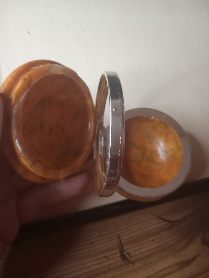 Vintage Hardcarved Italian Volterra Burnt Orange Alabaster Trinket Box ...