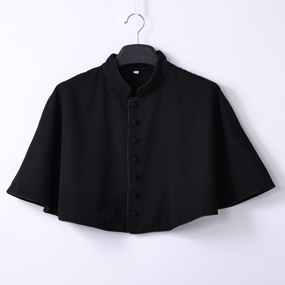Roman Cassock Robe Cape for Liturgical Vestments cappa Clergyman Black ...