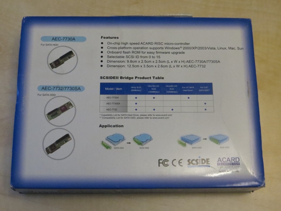 1 Pcs. ACARD AEC-7732U SCSI-to-SATA Bridge | eBay