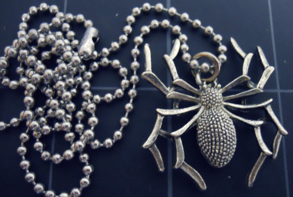 Necklace Creepy SPIDER Pendant Stainless Ball Chain New Gothic Bug | eBay
