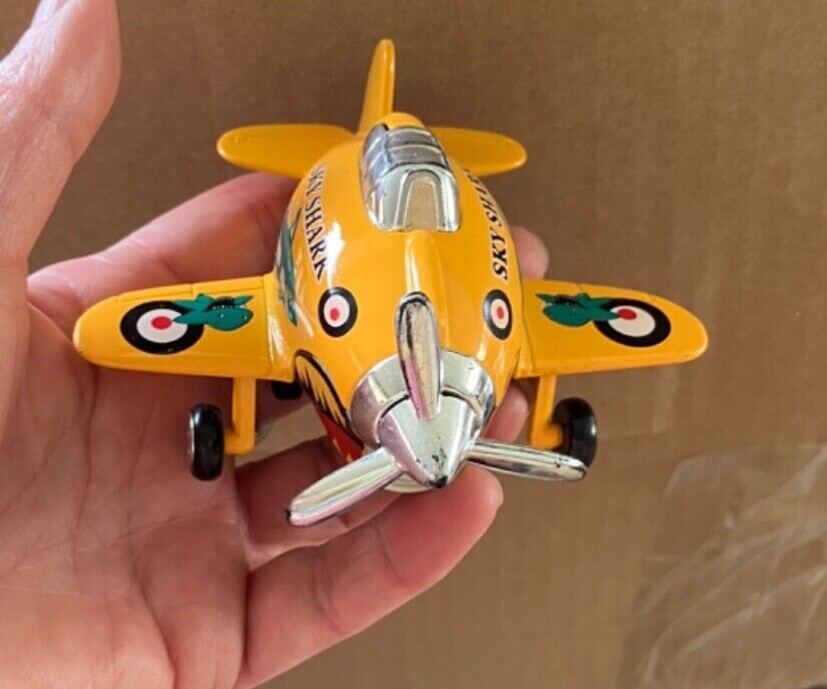 Pull Back Sky Shark Propeller Plane Toysmith Sky Shark Rare Yellow | eBay