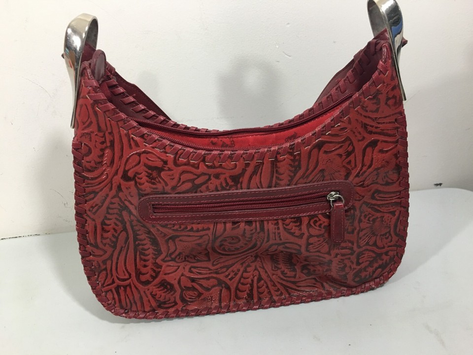 Western Embossed Faux Leather MC Purse Shoulder bag Handbag Red | eBay