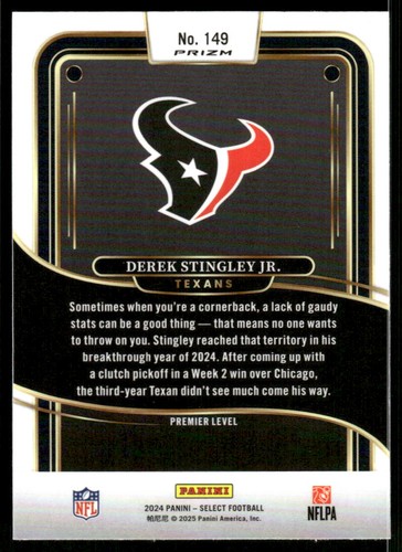2024 Panini Select - Premier Level Derek Stingley Jr. #149 Red & Blue ...