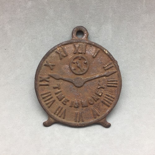 "Time is Money" Cast Iron Clock Arcade Bank Part Plaque Wall Hanging 3 ...