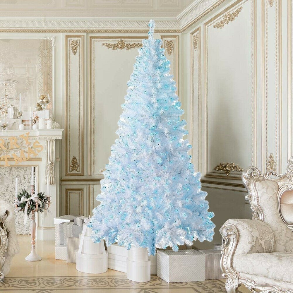 White Christmas Tree With Blue Led Lights