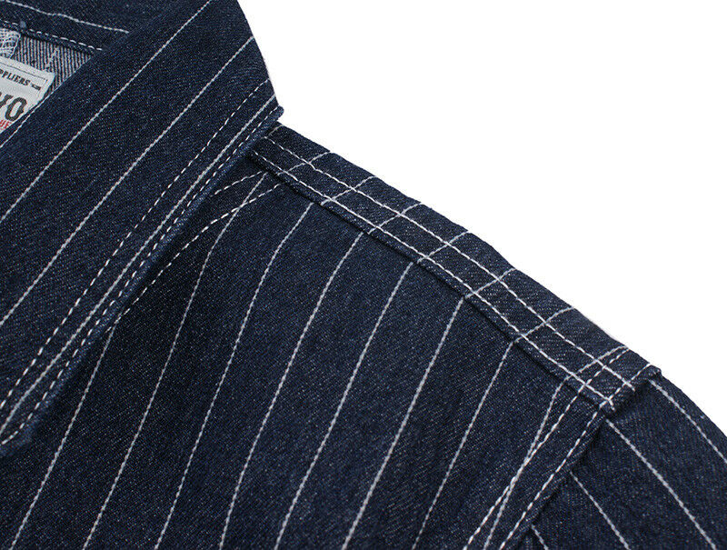 Railroad Denim Jacket Vintage Striped Men's Work Jean Chore Casual ...